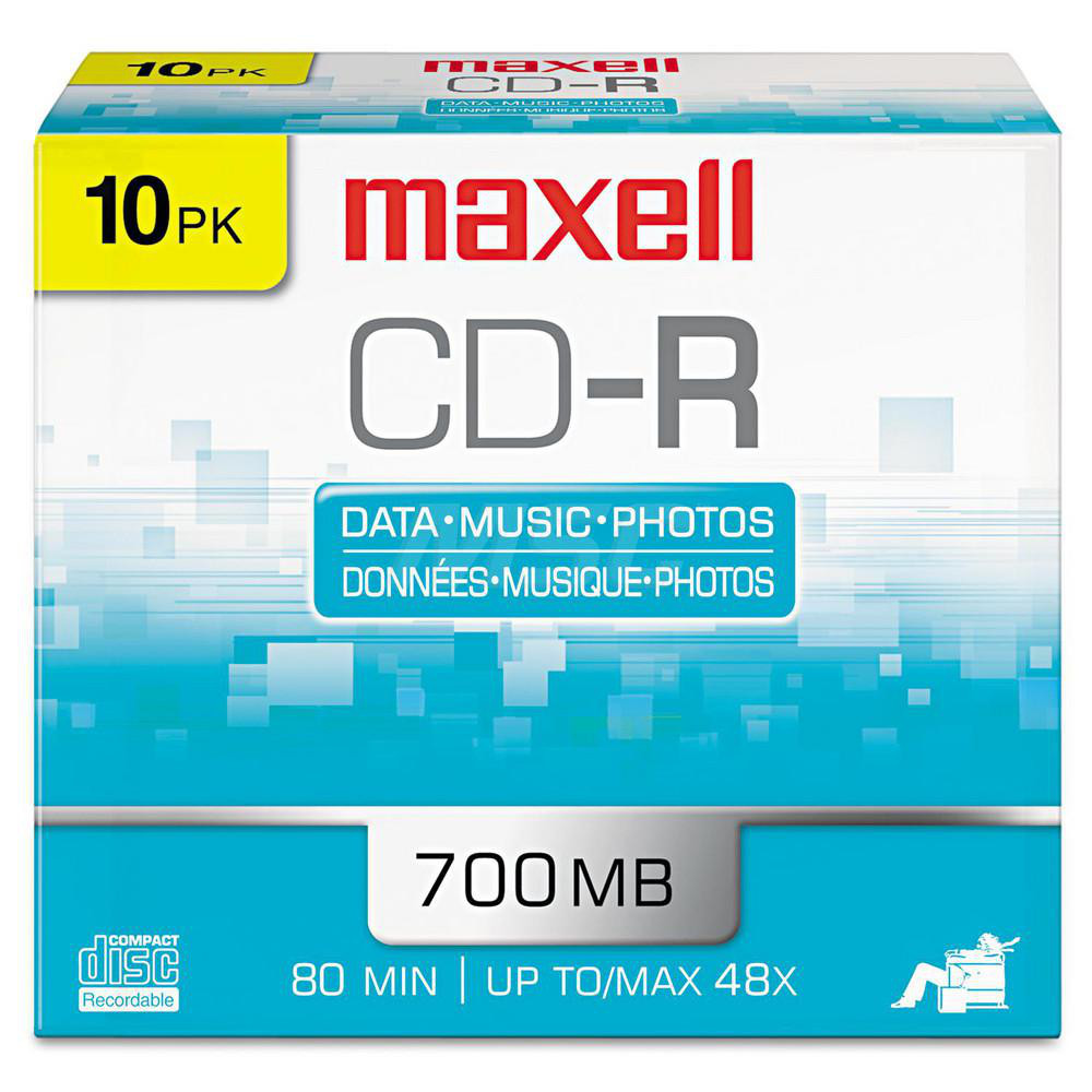 Maxell - Office Machine Supplies: CD-R Disc, Silver, 10 per Pack | MSC ...