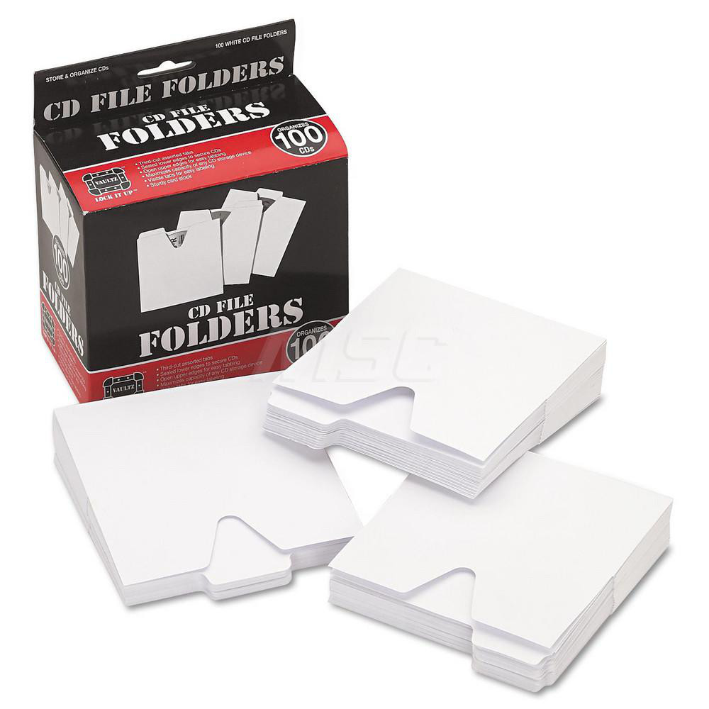 Vaultz - Office Machine Supplies: CD File Folder, White, 100 per Pack ...