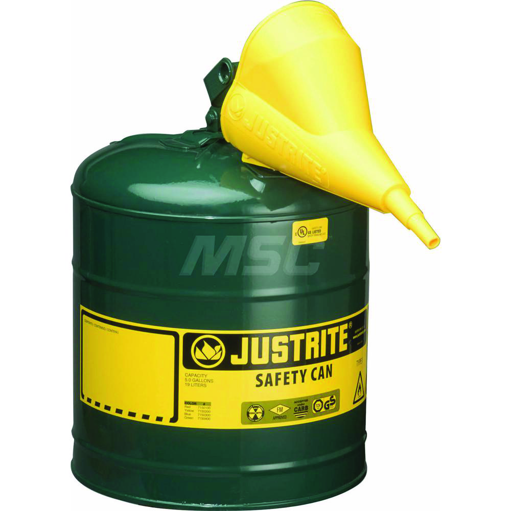 Justrite® - Safety Can: 5 gal, Steel | MSC Direct