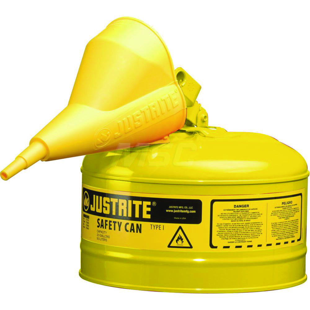 Justrite® - Safety Can: 2.5 gal, Steel | MSC Direct