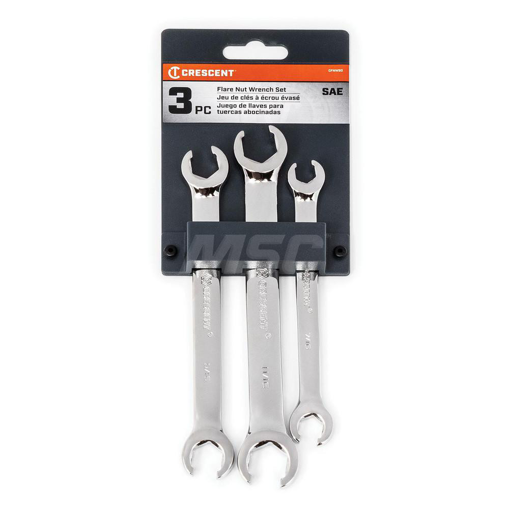 Crescent - Flare Nut Wrench Set: 3 Pc, 3/8 to 11/16" Wrench, Inch | MSC ...