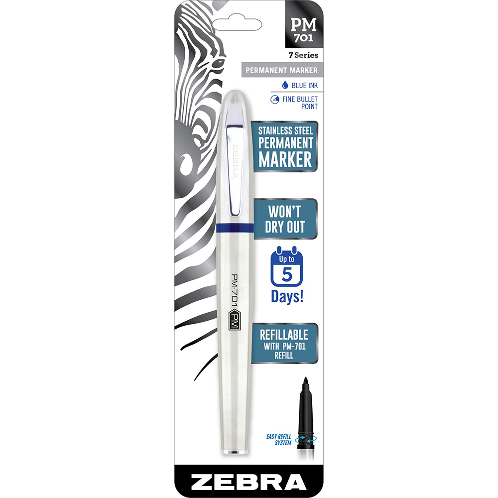 Zebra Pen - Permanent Marker: Blue - 28746170 - MSC Industrial Supply
