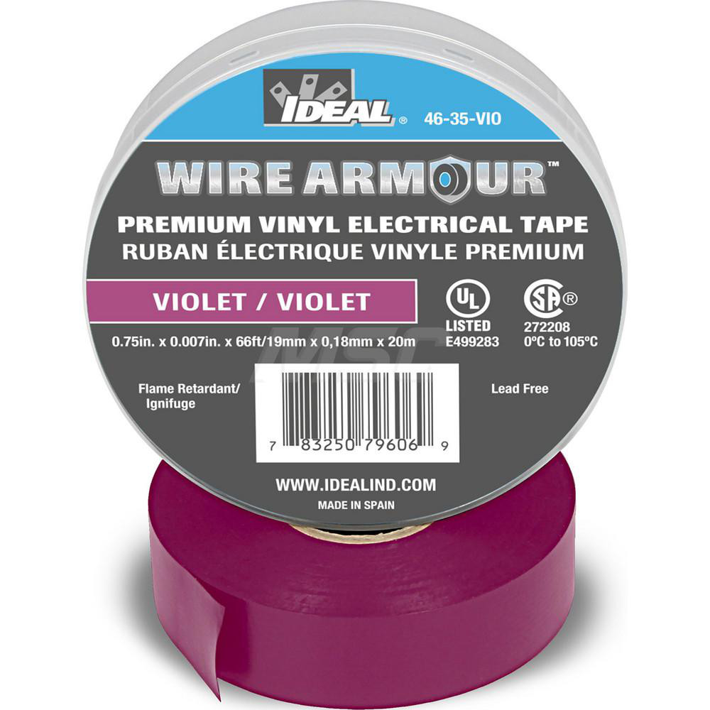 Ideal - Vinyl Film Electrical Tape: 3/4" Wide, 66' Long, 7 mil Thick ...