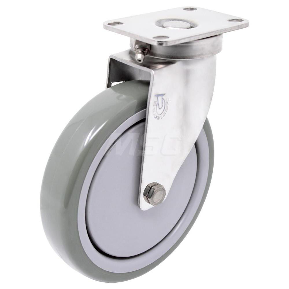 Durable Superior - Top Plate Caster: Polyurethane, 6" Wheel Dia, 1-1/4 ...