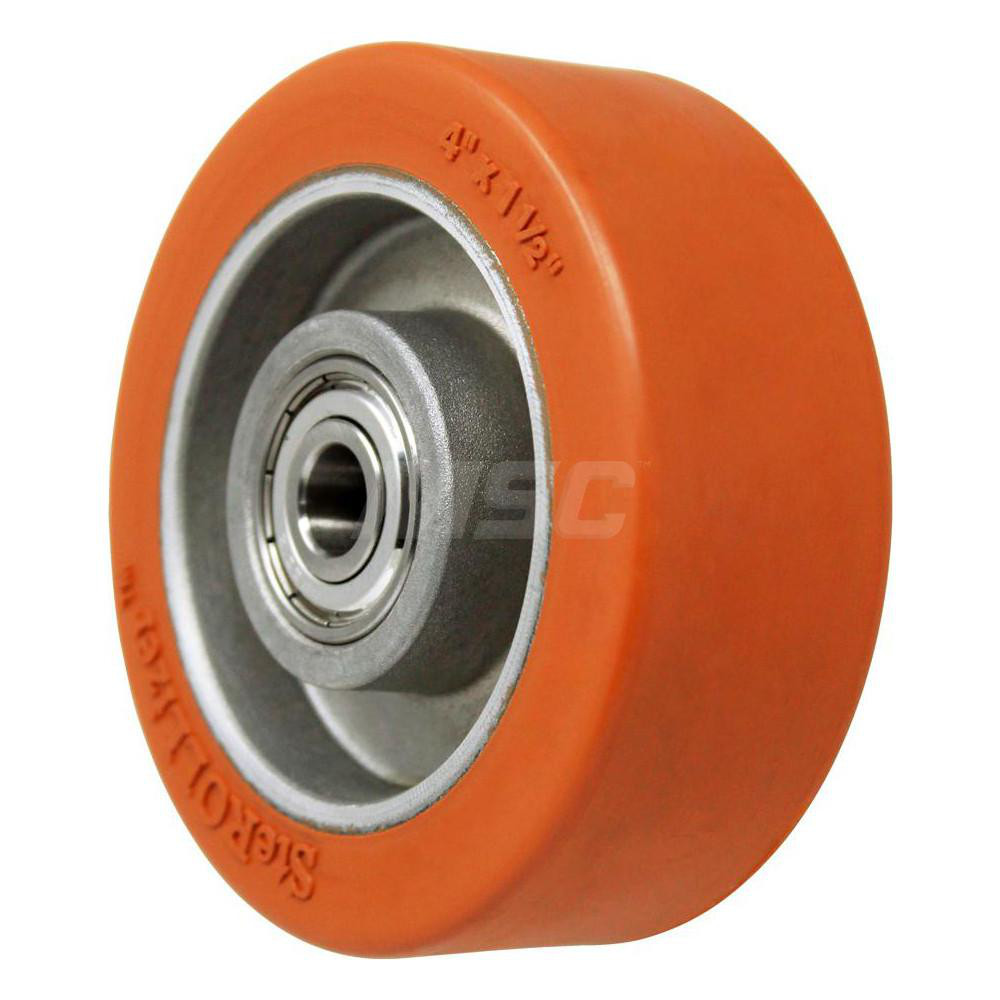 Durable Superior - Rubber Caster Wheel: Rubber, 4" Dia, 1-1/2" Wide, 3/ ...