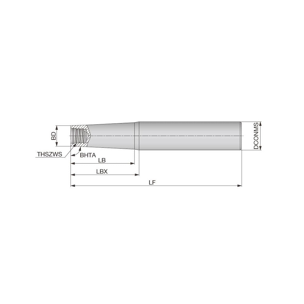 Tungaloy - Replaceable Tip Milling Shank: Series VTSD, 8 mm Straight ...