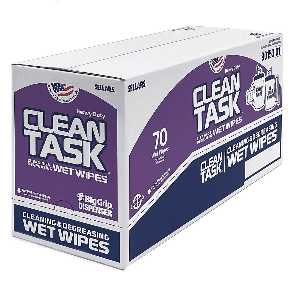 Sellars - CLEAN TASK Degreasing Wipes: Wet, 70 Sheets/Bucket, Big Grip ...