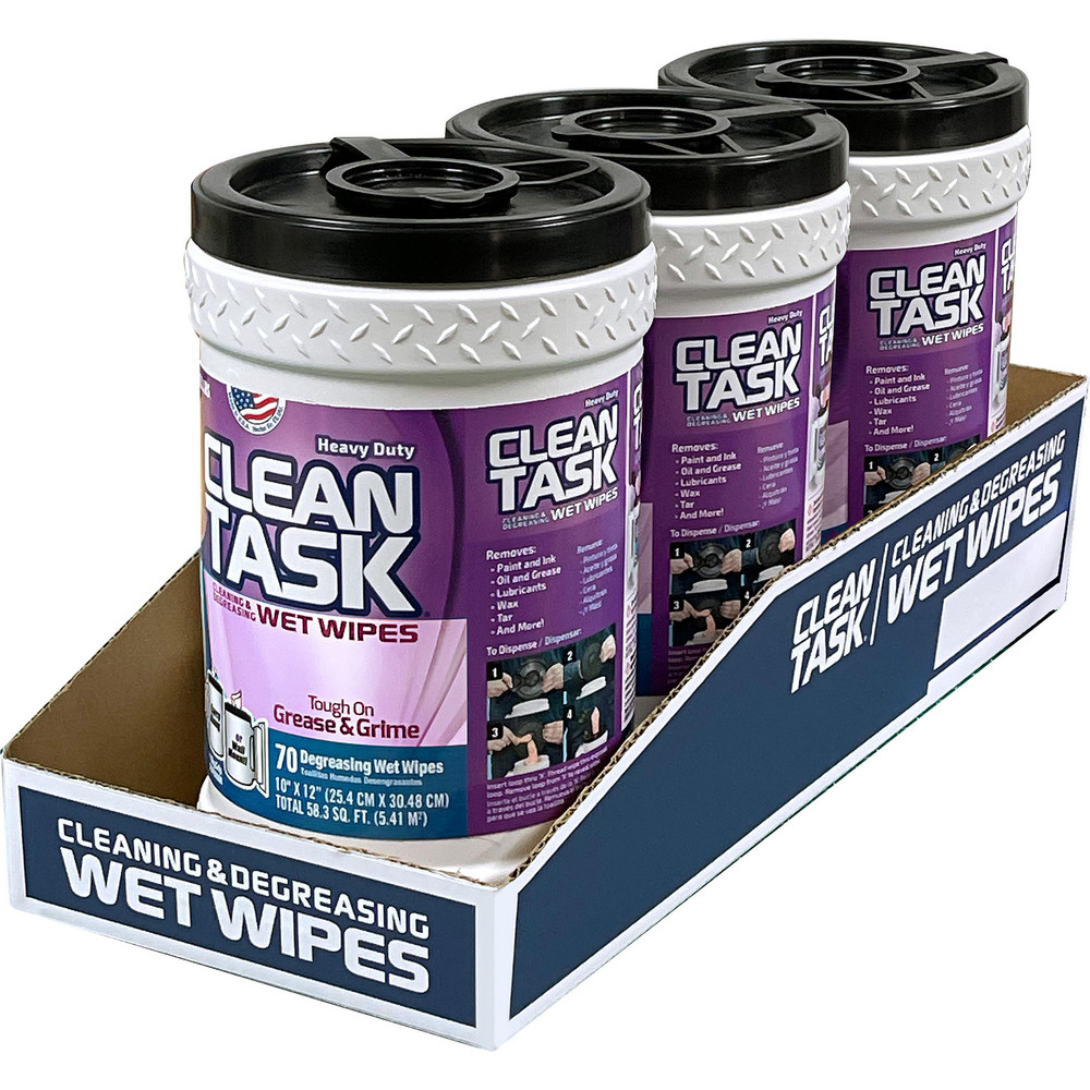 Sellars - CLEAN TASK Degreasing Wipes: Wet, 70 Sheets/Bucket, Big Grip ...