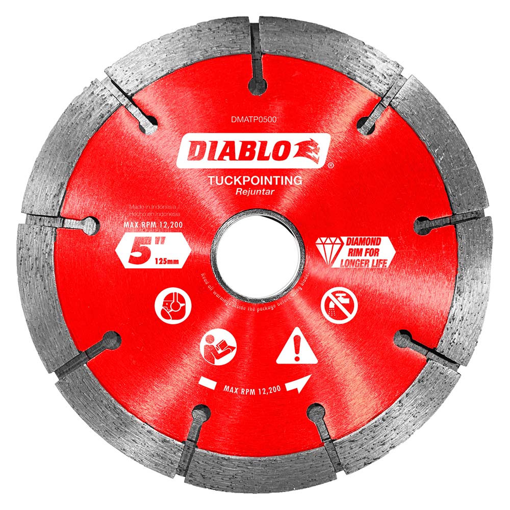 DIABLO - Wet & Dry Cut Saw Blade: 5" Dia, 0.7874, 5/8 & 7/8" Arbor Hole ...