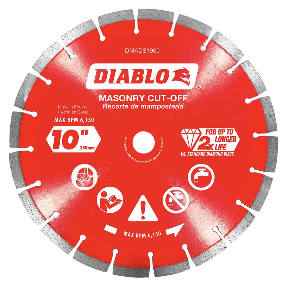 DIABLO - Wet & Dry Cut Saw Blade: 10" Dia, 5/8 & 7/8" Arbor Hole, 0. ...
