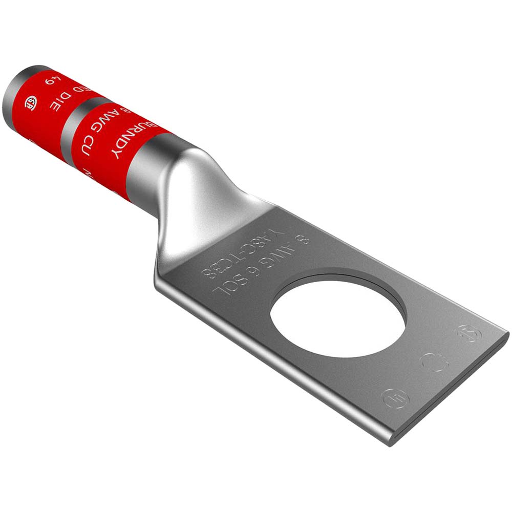 Burndy - Rectangle Ring Terminal: Non-Insulated, 8 AWG, Compression ...