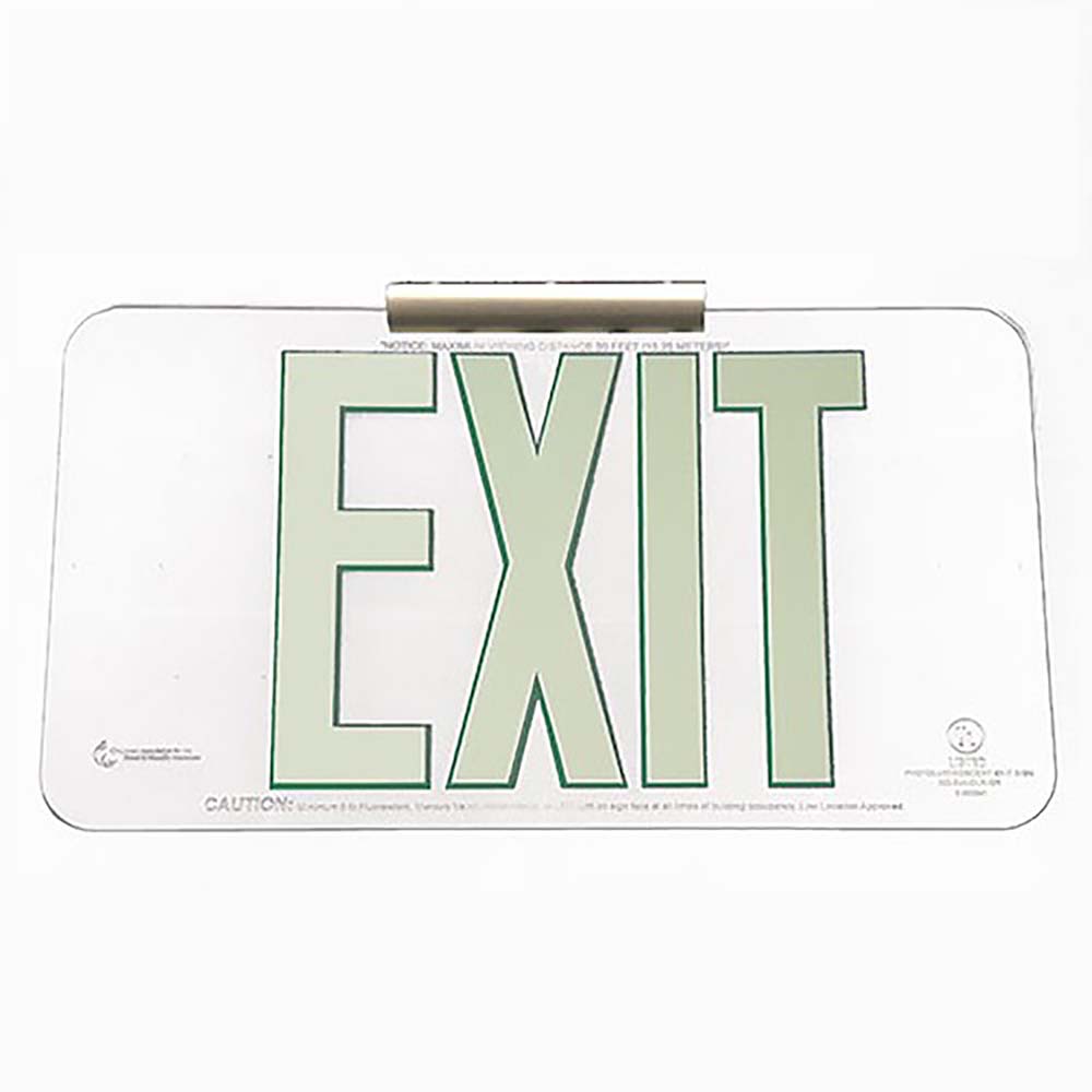 AbilityOne - 8-5/8X15-3/4 CLEAR PHOTOLUM EXIT SIGN/MOUNT | MSC Direct