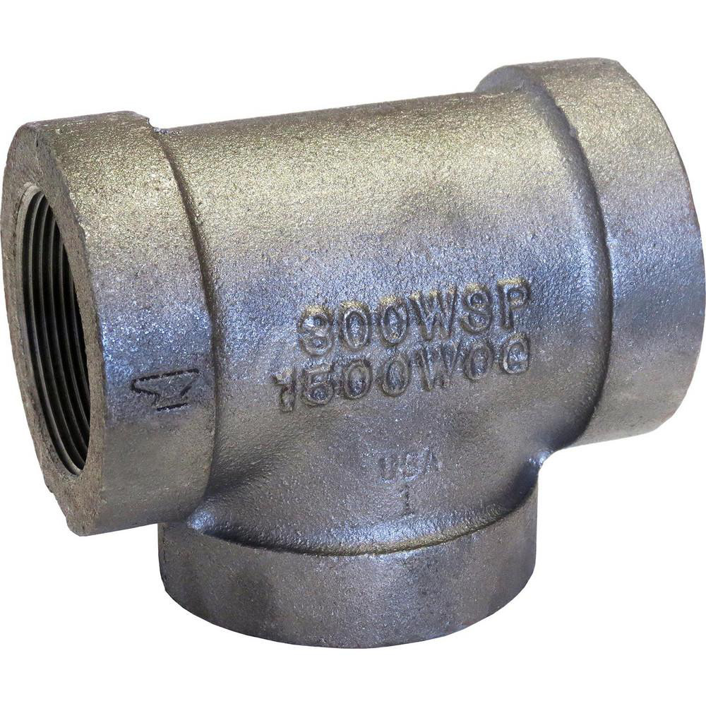 Anvil - Black Tee: 1/2", 300 psi, Thread x Thread | MSC Direct