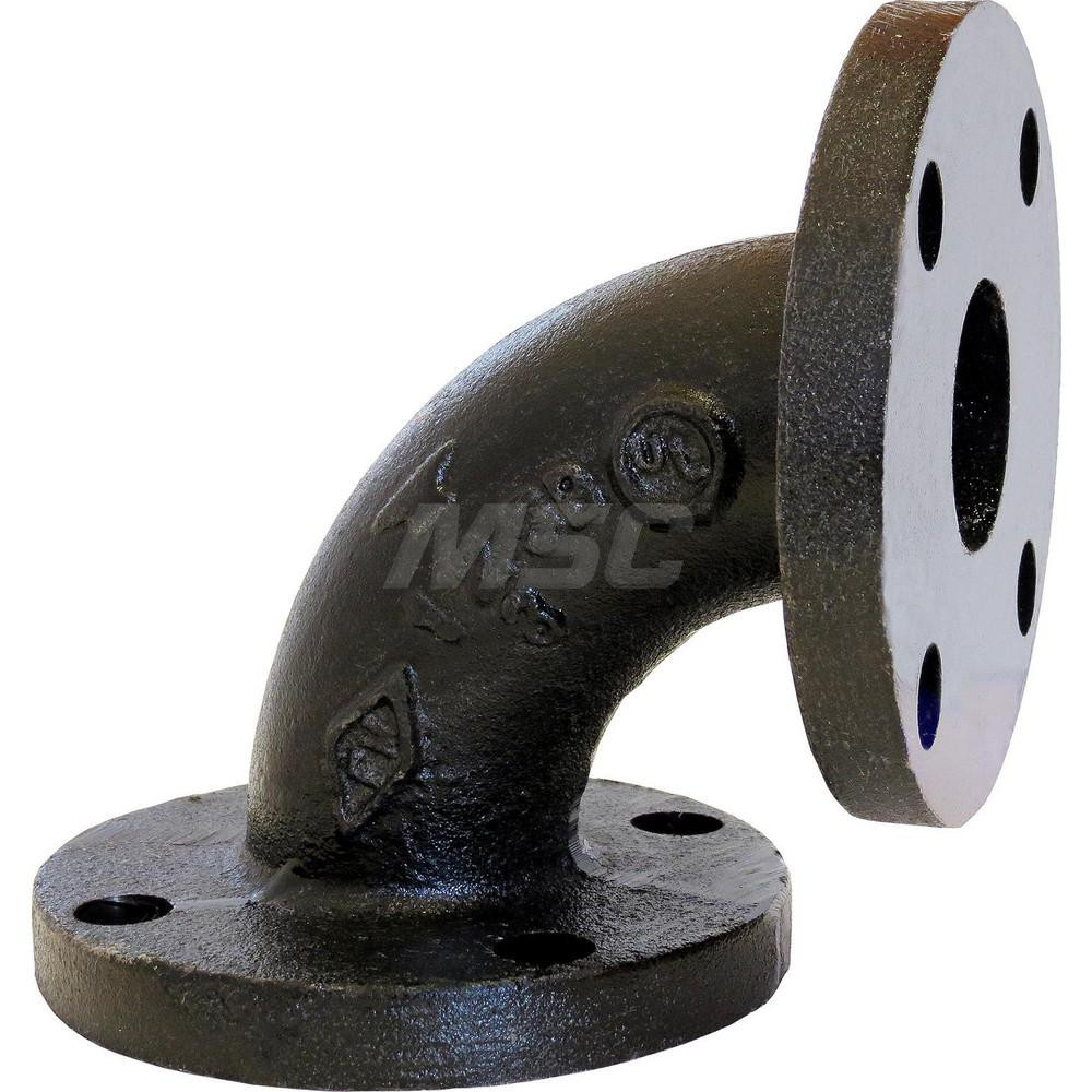 Anvil - Black 90 deg Flanged Elbow: 4", 125 psi, Thread x Thread | MSC ...