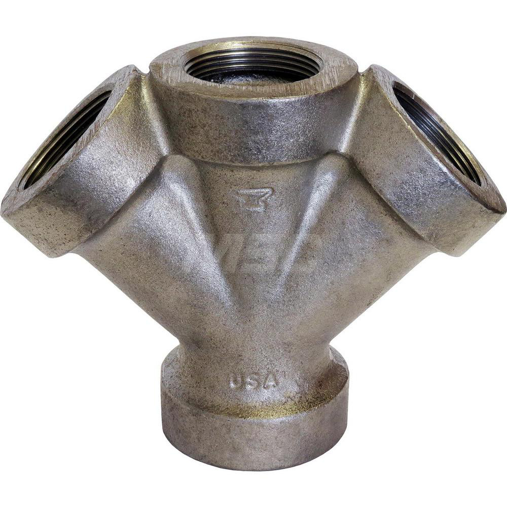 Anvil - Black Double Wye: 1-1/2", Thread x Thread | MSC Direct