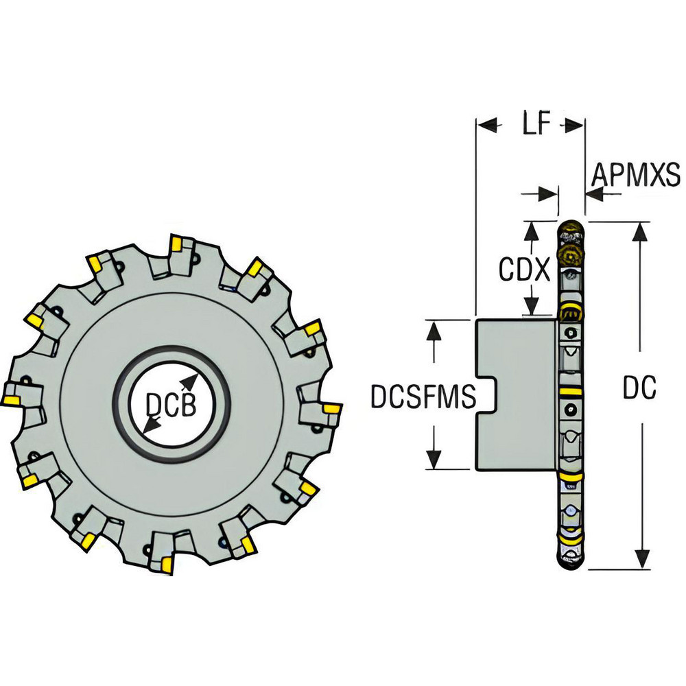 Seco - Indexable Slotting Cutter: 8.00 mm Cutting Width, 320.00 mm ...