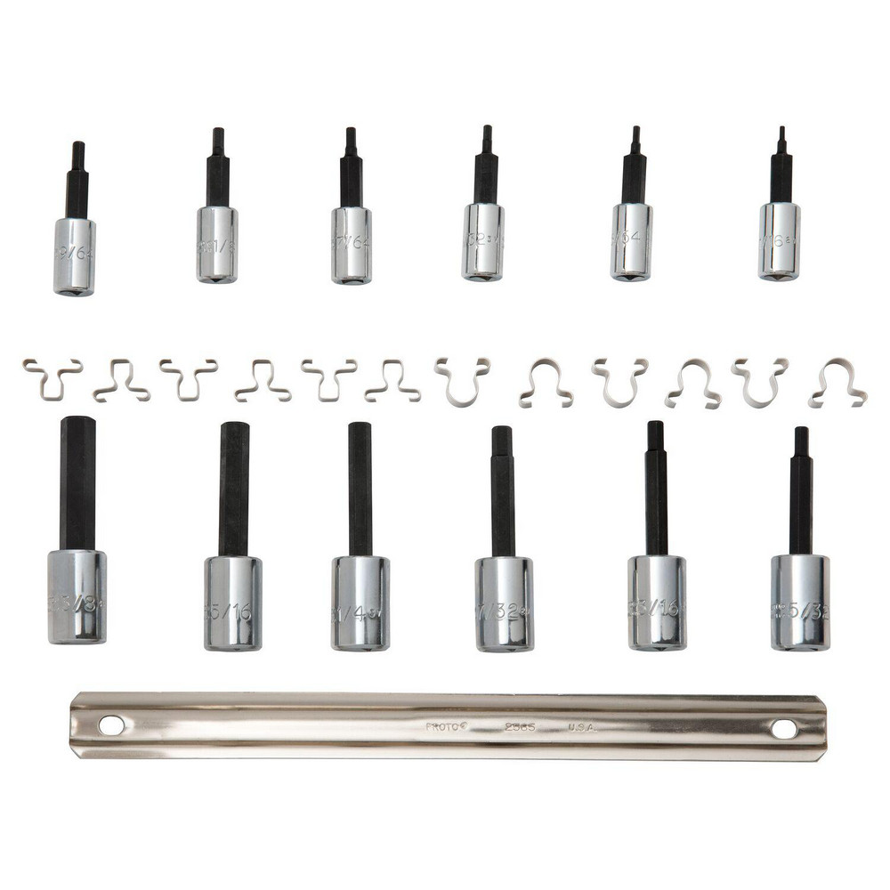 Proto - Hex & Torx Bit Socket Sets: Set Type: Hex Bit; Drive Size (Inch ...