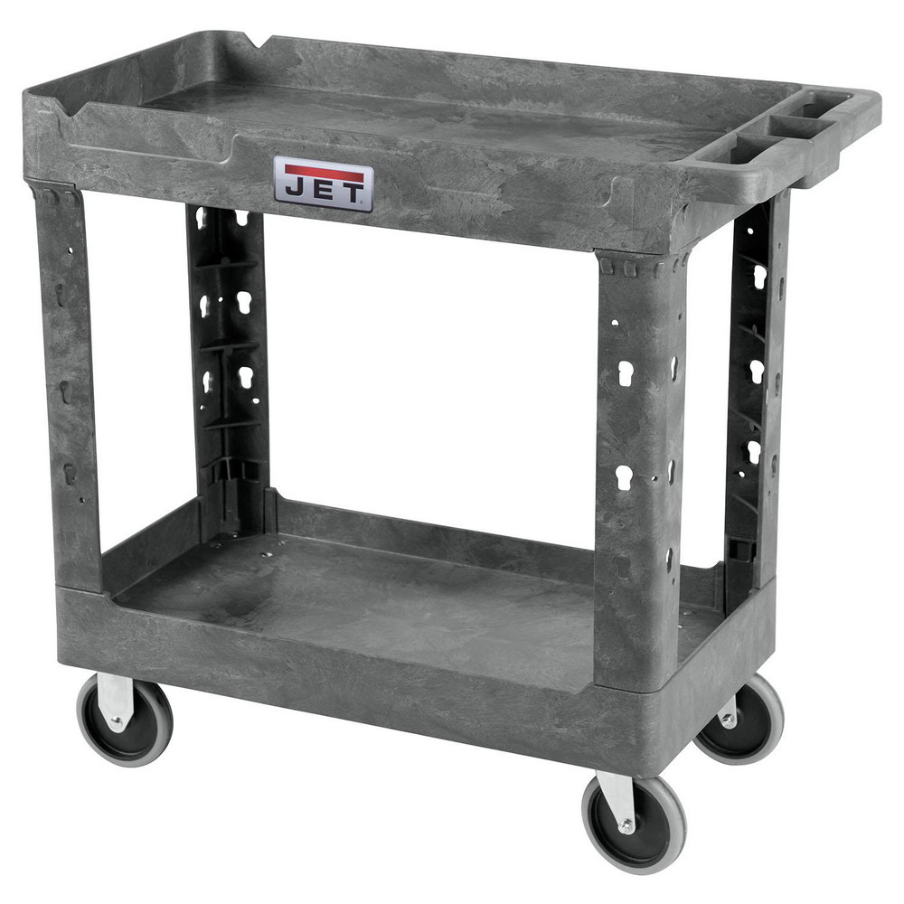 Jet - Flat Top Utility Cart: 34" Long, 17" Wide, Polypropylene, 550 lb ...