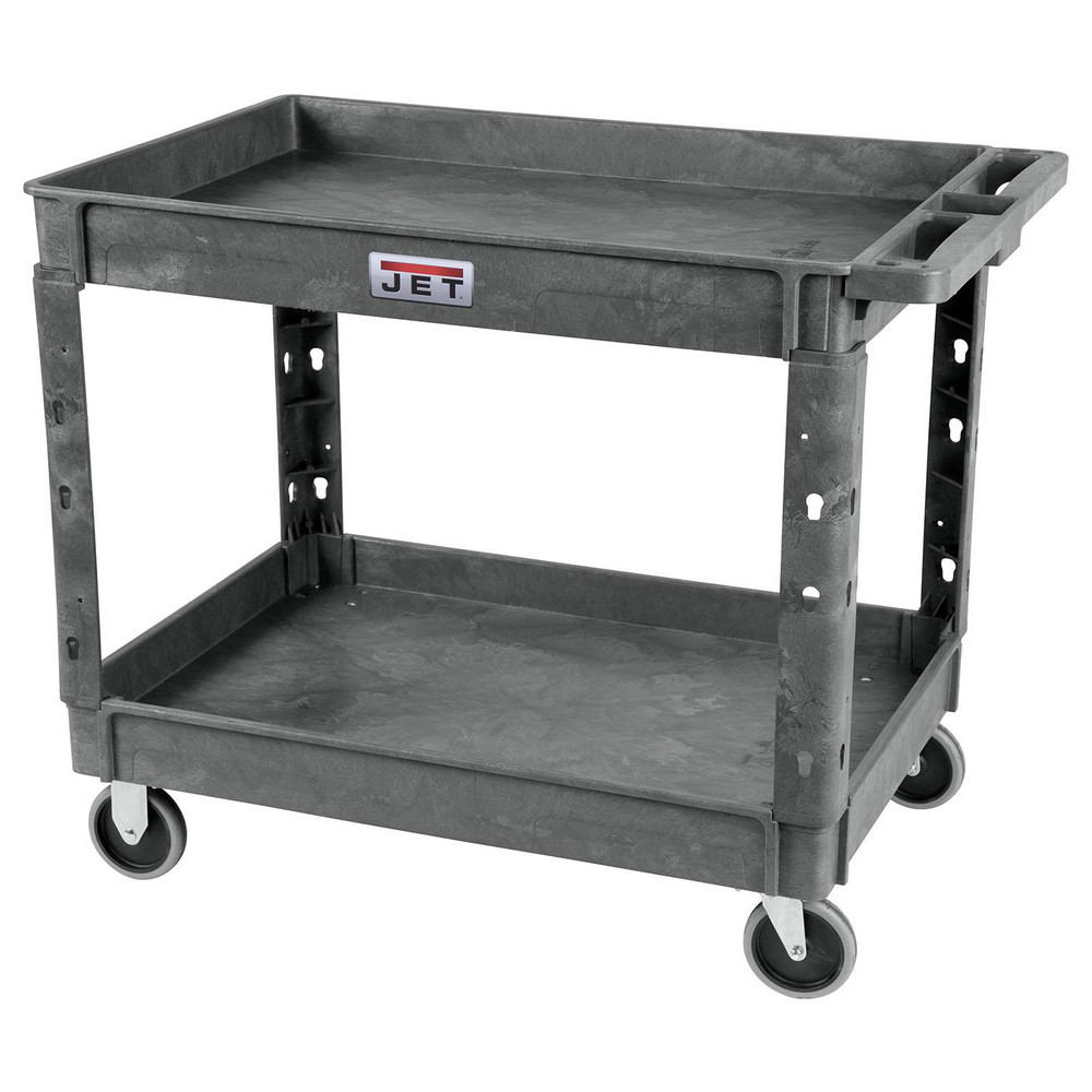 Jet - Flat Top Utility Cart: 41" Long, 26" Wide, Polypropylene, 550 lb ...