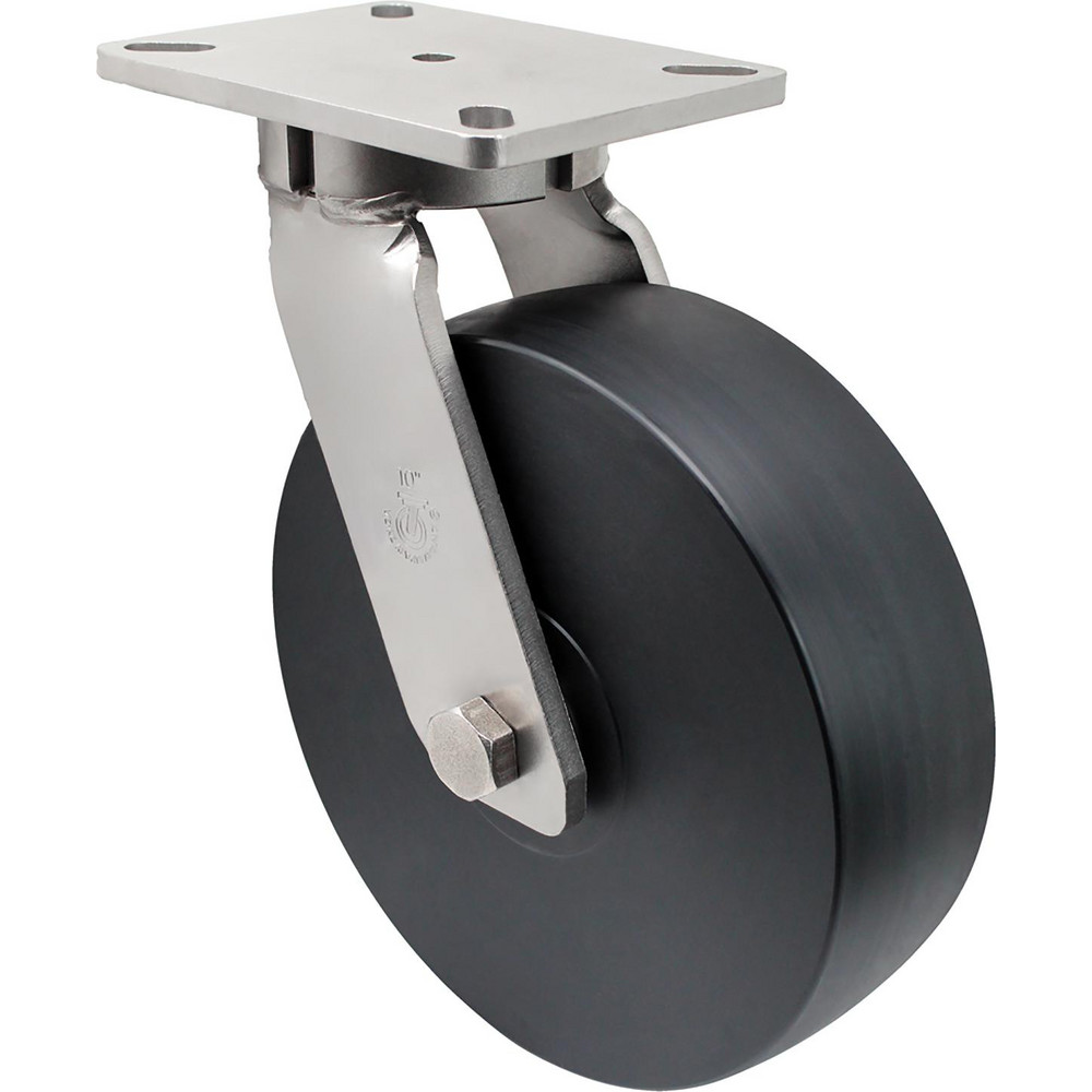 Durable Superior - Top Plate Caster: 10" Wheel Dia, 3" Wheel Width ...