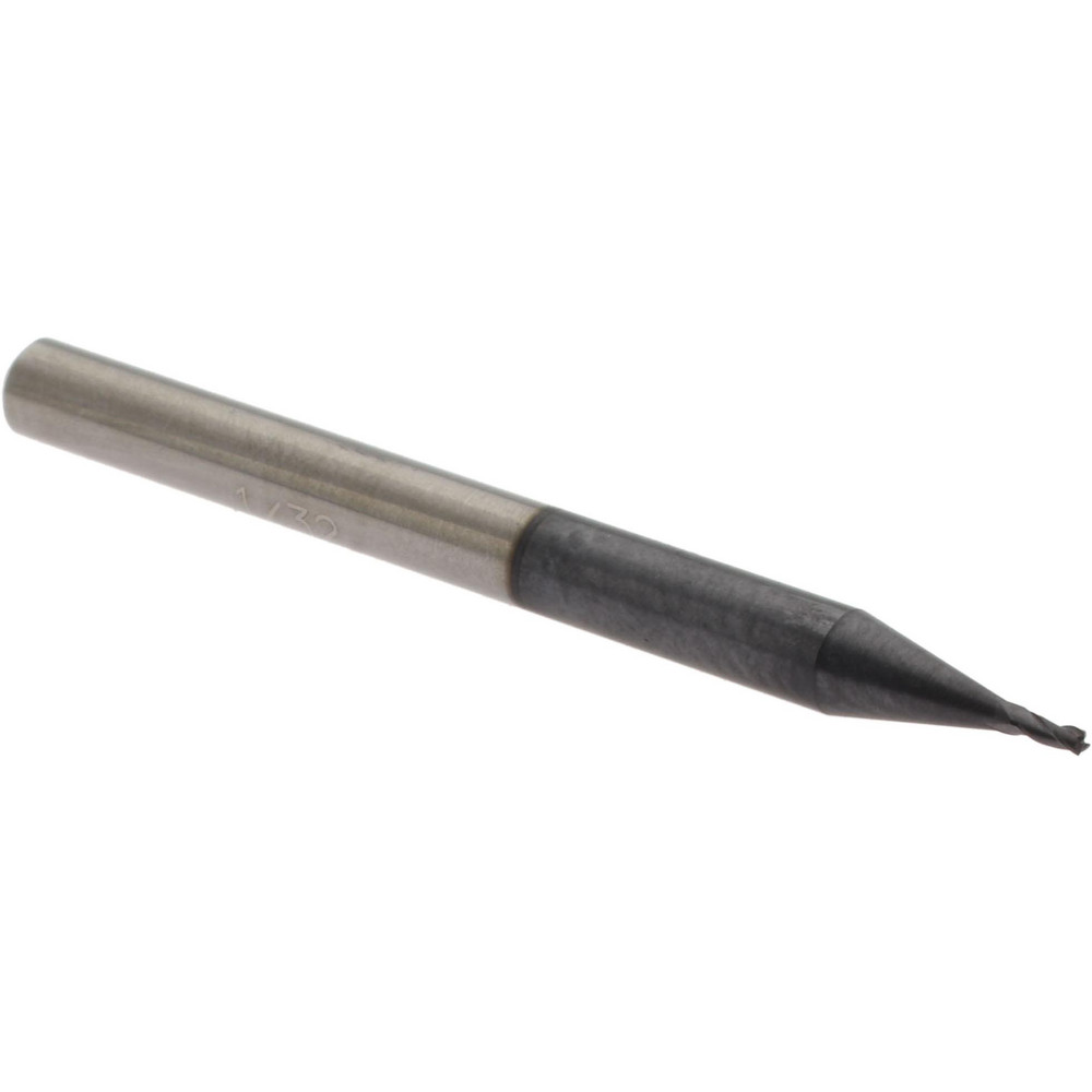 Accupro - Square End Mill: 1/32" Dia, 1/16" LOC, 3 Flute, Solid Carbide ...