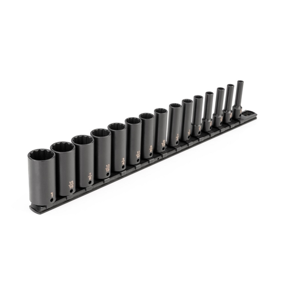Tekton - 3/8 Inch Drive Deep 12-Point Impact Socket Set, 15-Piece (1/4 ...