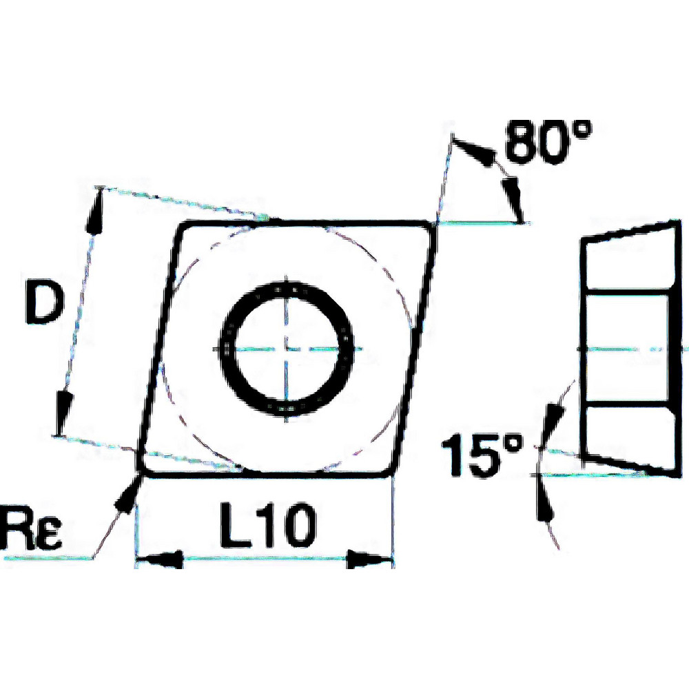 Widia - Boring Inserts: CDHH, 1206, Carbide, Submicron | MSC Direct