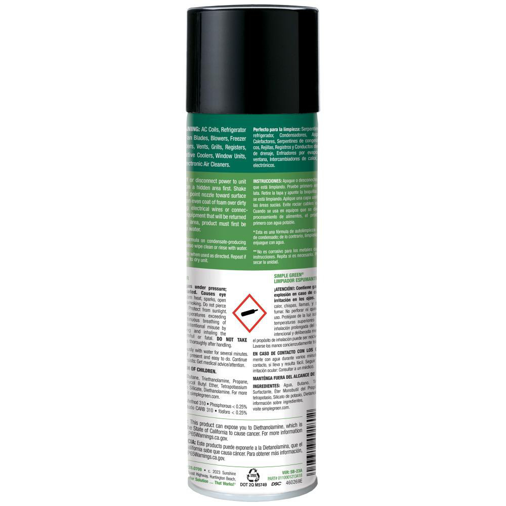 Simple Green® - Foaming Coil Cleaner, 20 oz Aerosol | MSC Direct