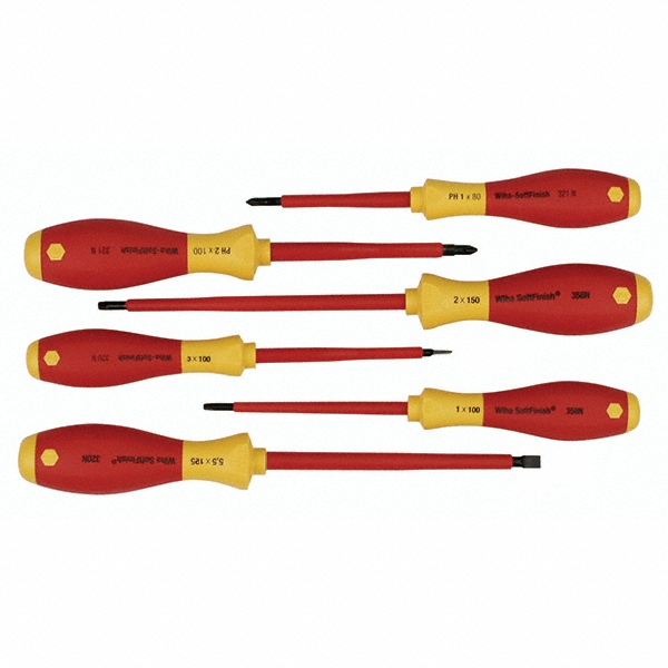 Wiha - 6 Piece Slotted, Phillips & Square Screwdriver Set - 30110993 ...