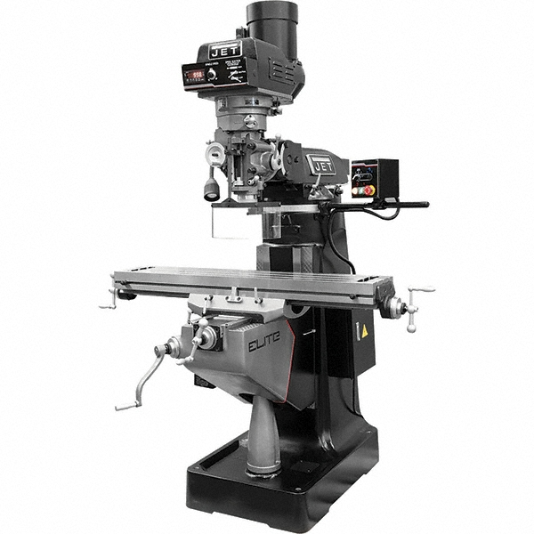 Jet - 9" x 49" Knee Milling Machine: 3 hp, Electronic Variable Speed, 3 ...