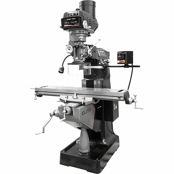 Jet - 9" x 49" Knee Milling Machine: 3.00 hp, Variable Speed Pulley ...