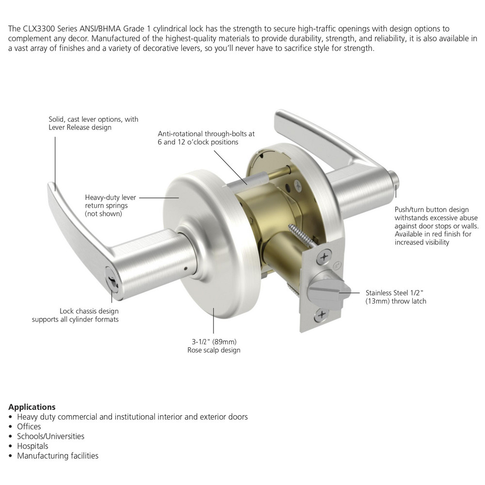 Corbin Russwin - Entrance Lever Lockset for 1-3/4 to 2" Doors | MSC Direct
