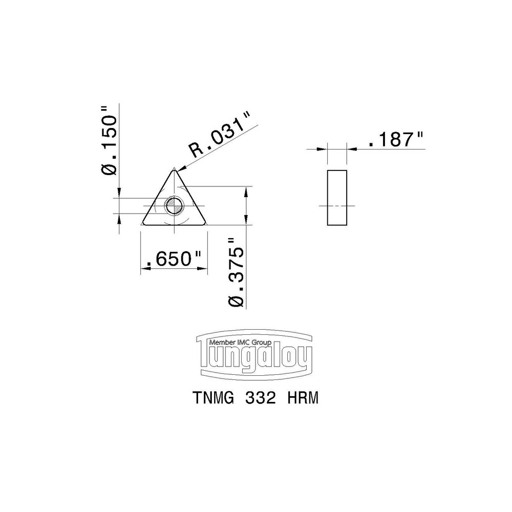 Tungaloy - Turning Insert: TNMG332HRM AH8005, Carbide | MSC Direct