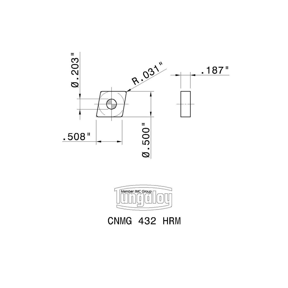 Tungaloy - Turning Insert: CNMG432HRM AH8015, Carbide | MSC Direct