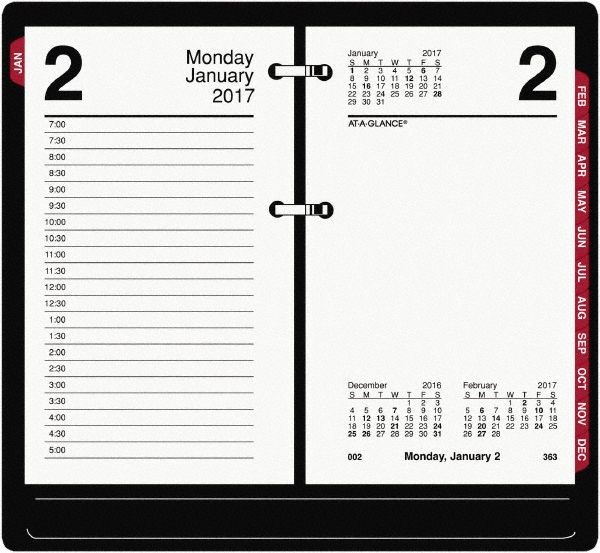 AT-A-GLANCE - Calendar Refill: 730 Sheets, 6-5/8 x 9-1/2" Sheet, Plain ...