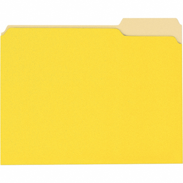 Universal One - File Folders with Top Tab: Letter, Yellow, 100/Pack ...