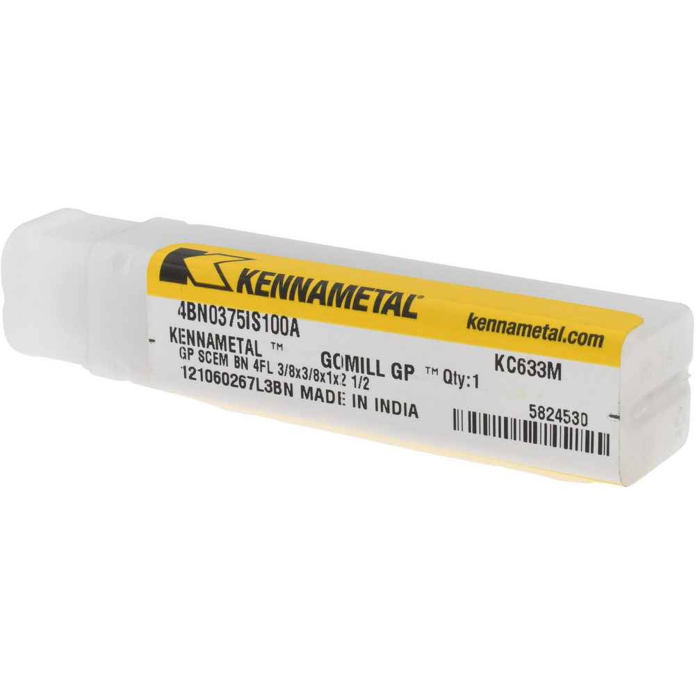 Kennametal - Ball End Mill: 3/8" Dia, 1" LOC, 4 Flute, Solid Carbide ...