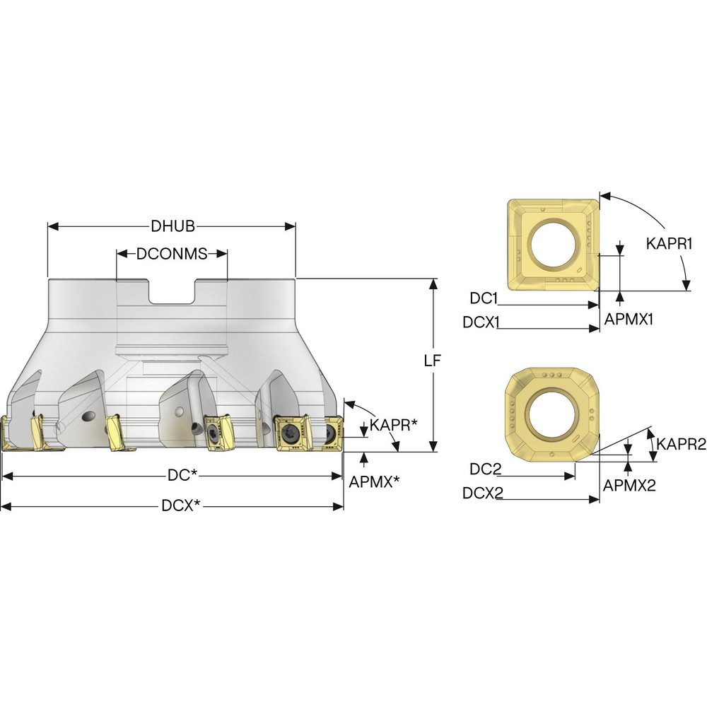 Seco - Indexable Chamfer & Angle Face Mills: Minimum Cutting Diameter ...