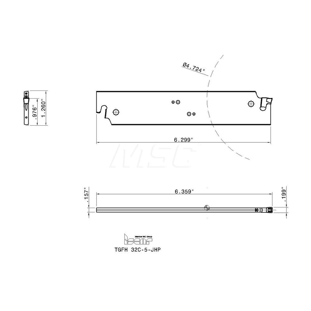 Iscar - TGFH Double End Neutral Indexable Cutoff Blade | MSC Direct