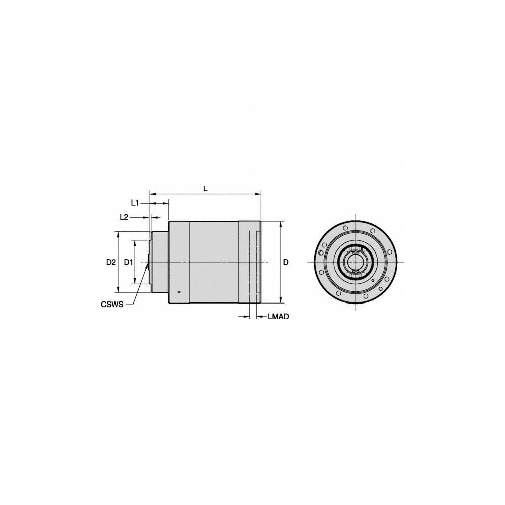 Kennametal - Modular Lathe Adapter/Mount: Neutral Cut, KM80 Modular ...
