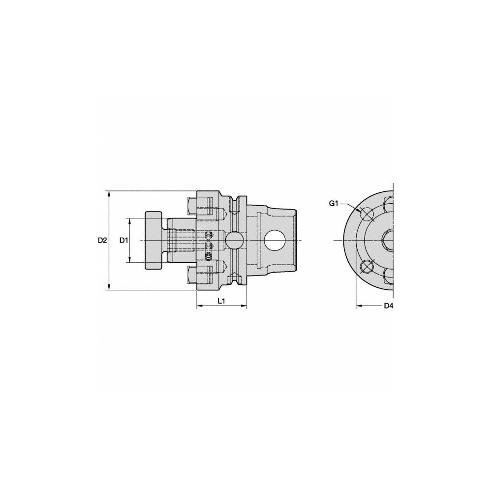 Kennametal - Shell Mill Holder: KM80ATC, Modular Connection Shank, 1. ...