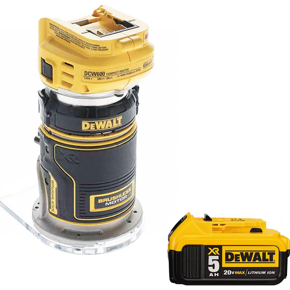 DeWALT - Electric Compact Router Router: 1/4" Collet, 4" Base Dia, 1.25 ...