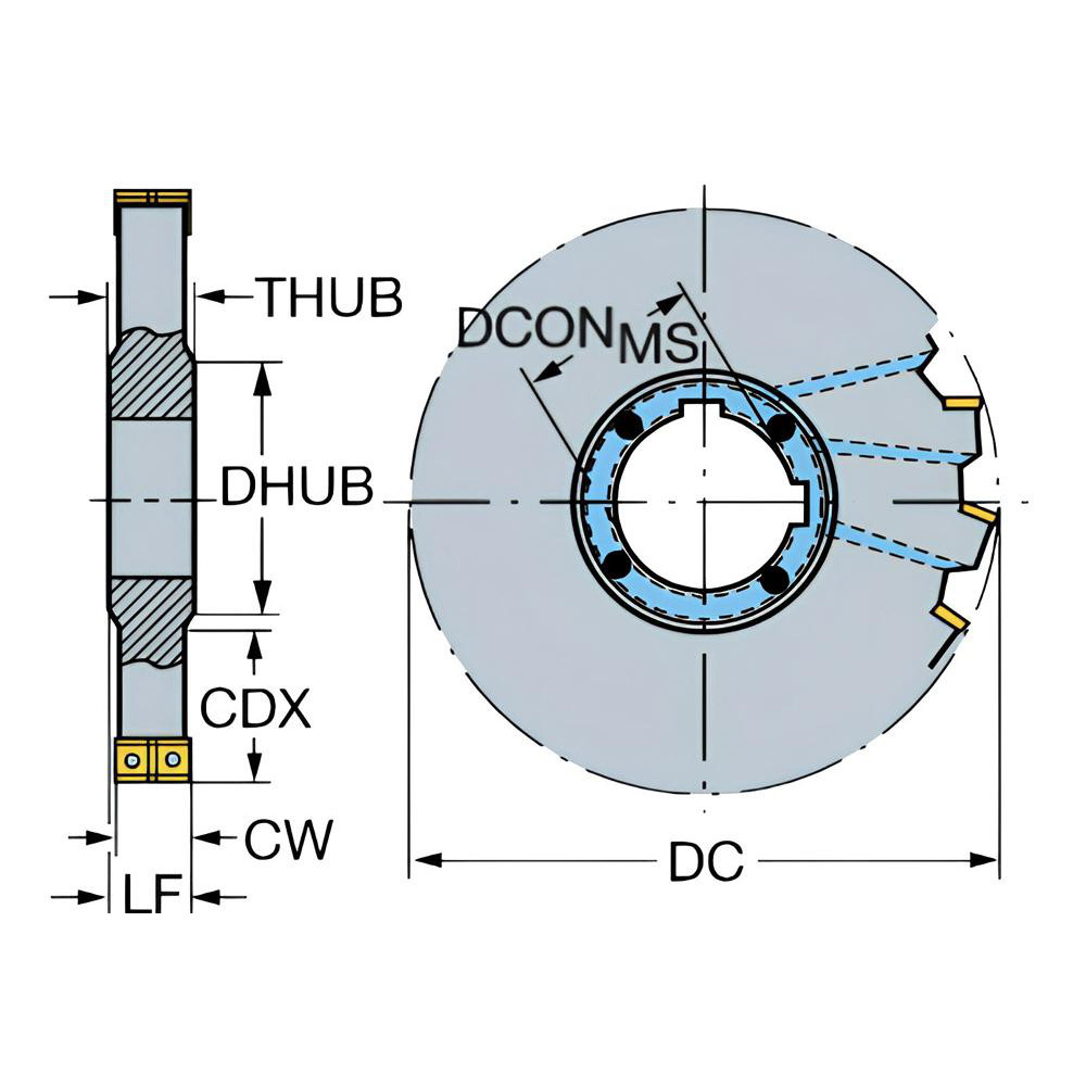 Sandvik Coromant - Indexable Slotting Cutter: 8.00 mm Cutting Width ...