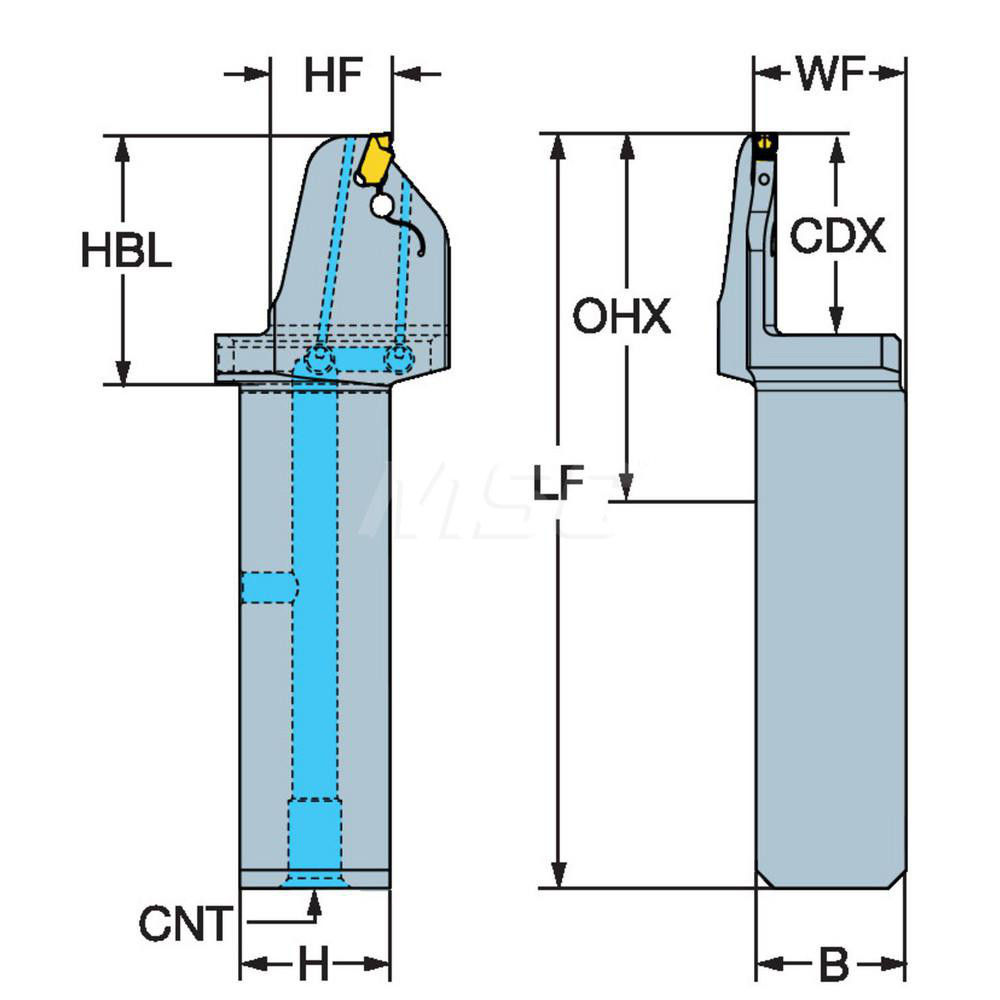 Sandvik Coromant - Indexable Grooving Toolholder: QFT-RFH150C16-100B ...