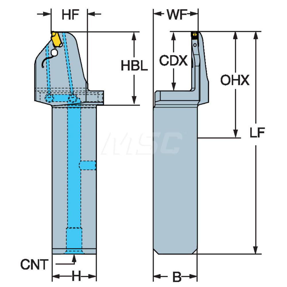 Sandvik Coromant - Indexable Grooving Toolholder: QFU-LFG100C16-045B ...