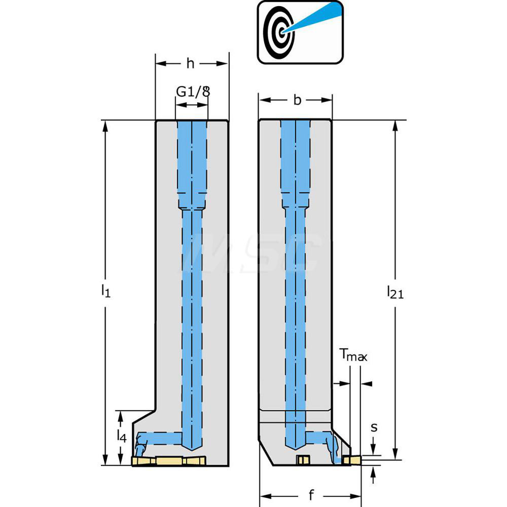 Walter - Indexable Grooving Toolholder: G3021.16L-MX22-2-P | MSC Direct