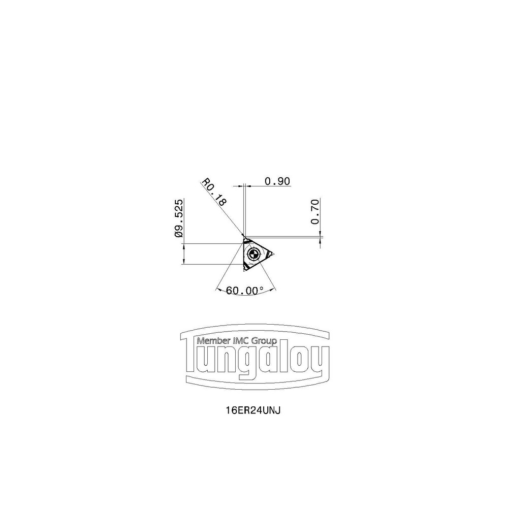 Tungaloy - Laydown Threading Insert: 16ER24UNJ AH725, Carbide | MSC Direct
