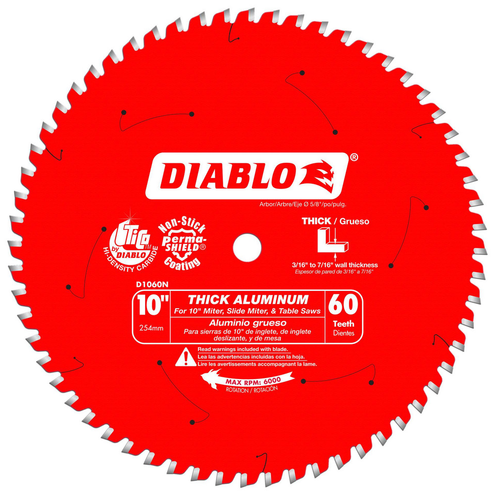 DIABLO - Wet & Dry Cut Saw Blade: 10" Dia, 5/8" Arbor Hole, 60 Teeth ...