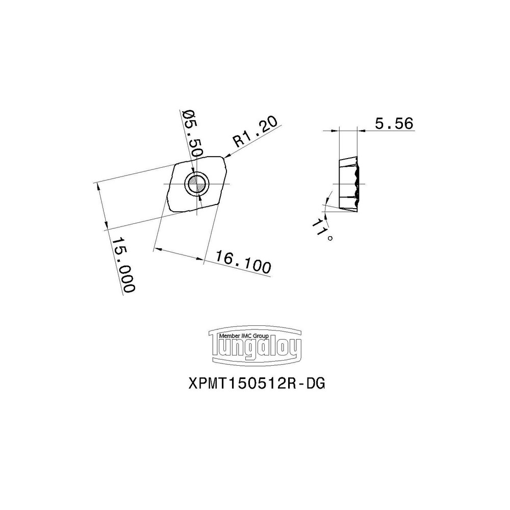 Tungaloy - Indexable Drill Insert: XPMT150512R-DG AH725, Carbide | MSC ...