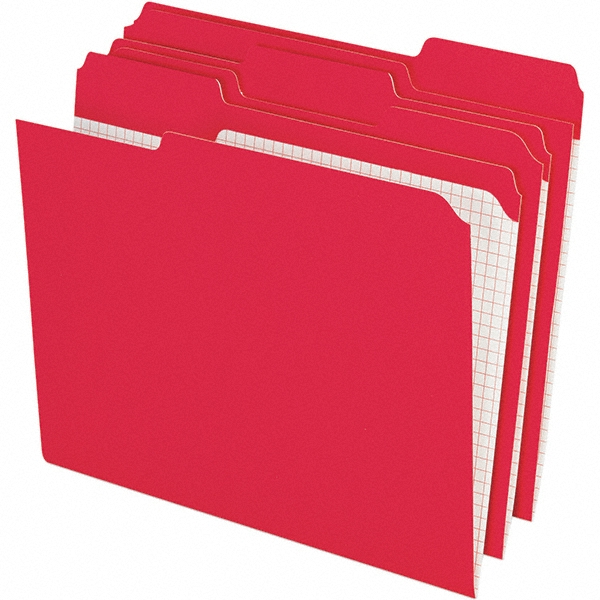 Pendaflex - File Folders with Top Tab: Letter, Red, 100/Pack | MSC Direct